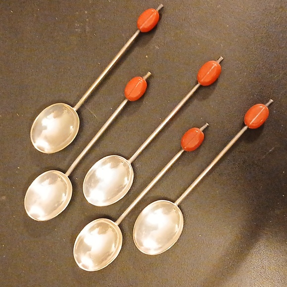 EPNS | Dining | 93s Bakelite Coffee Bean Spoons Epns | Poshmark
